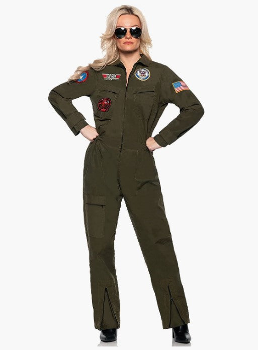Top Gun Flight Jumpsuit - Maverick - Aviator - Pilot - Costume - Women ...