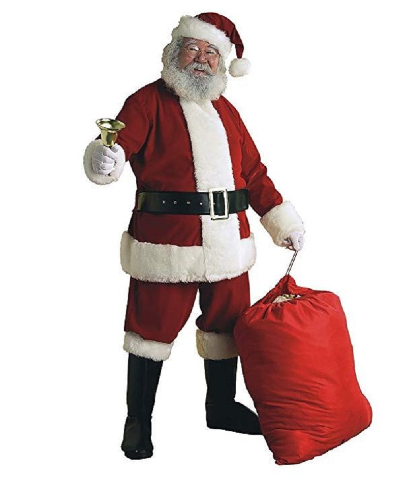 Dark Red Velvet Santa Claus Suit - Deluxe Costume - Men - 2 Sizes ...